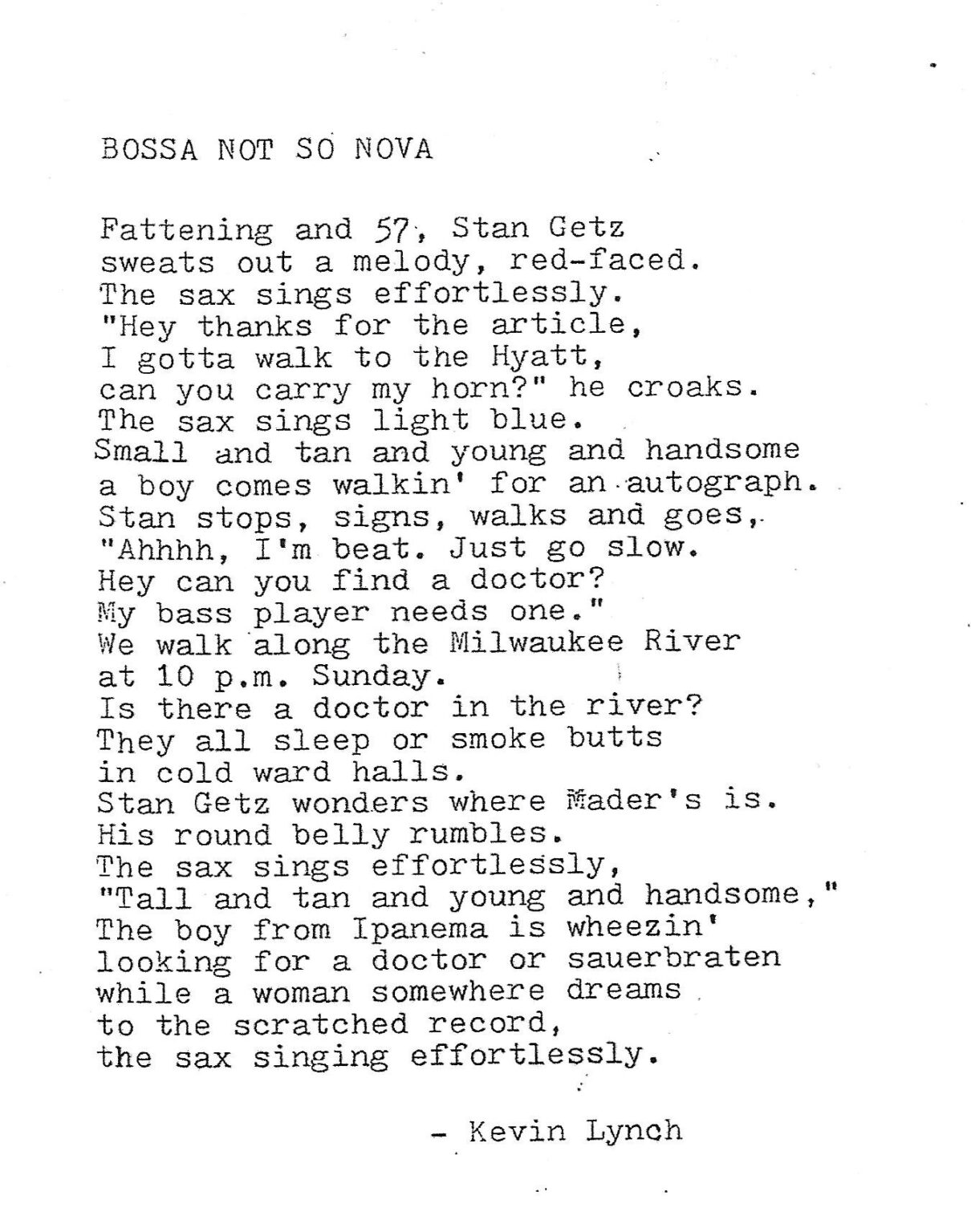 Retrieving Lost Moments in Time with Stan Getz | Culture Currents ...